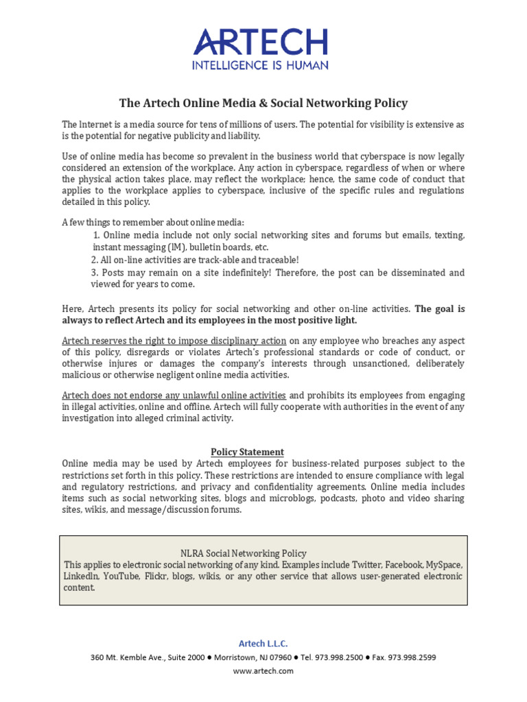 Social Media Policy | PDF