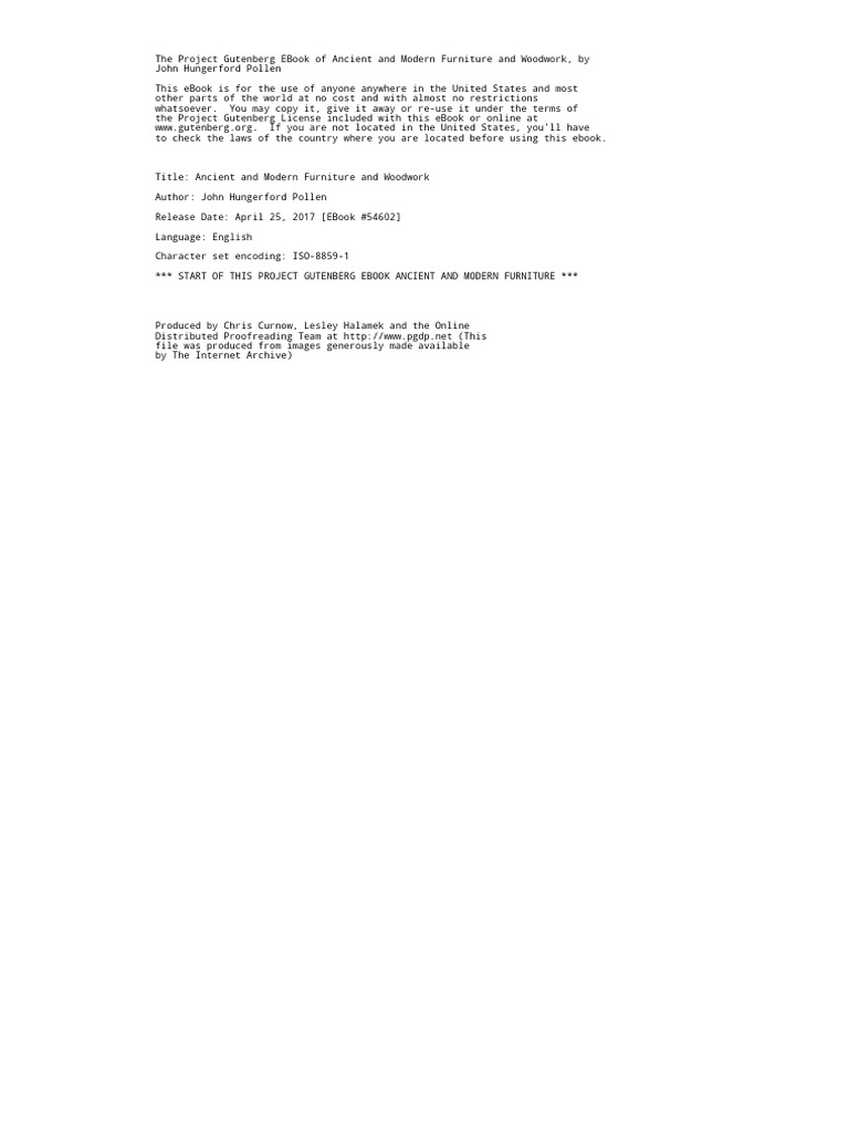 The Project Gutenberg Ebook of - Ancient and Modern Furniture and ...