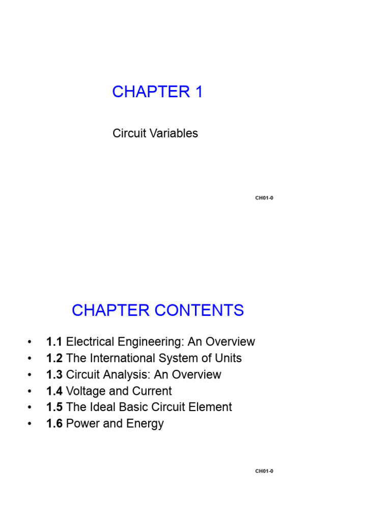 CH1 Circuit Variables | PDF