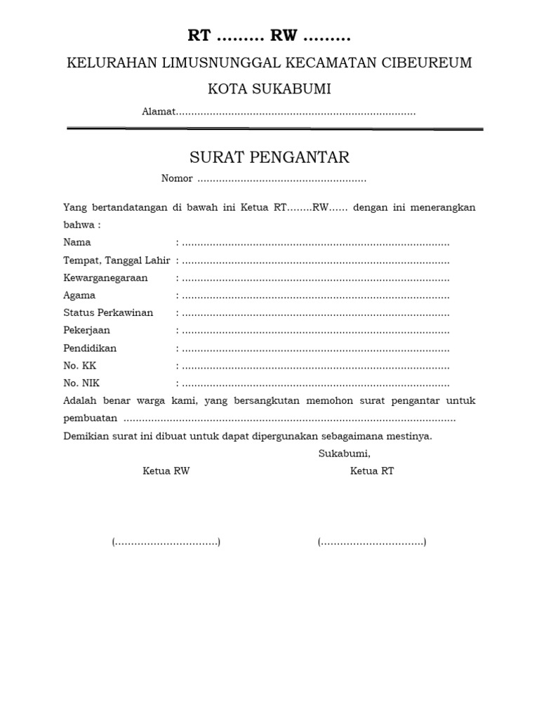Pengantar Rt Rw Pdf