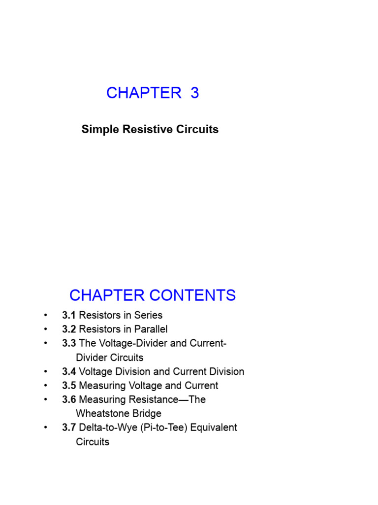 CH3 Simple Resistive Circuits | PDF