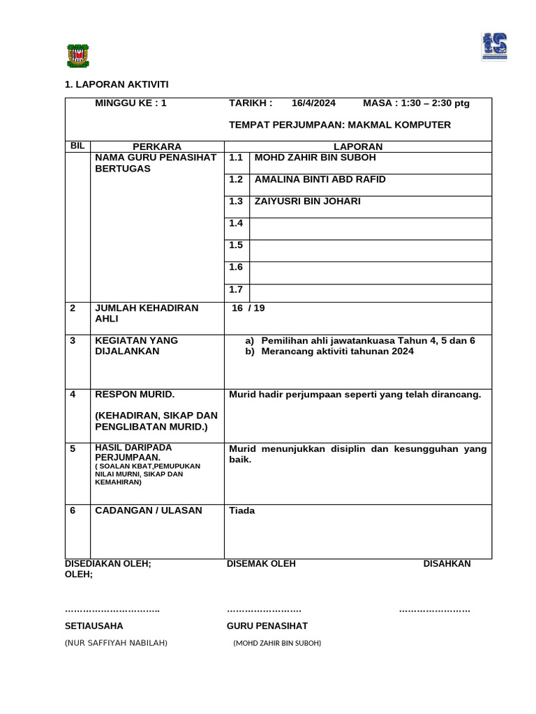 Laporan Kelab Digital | PDF