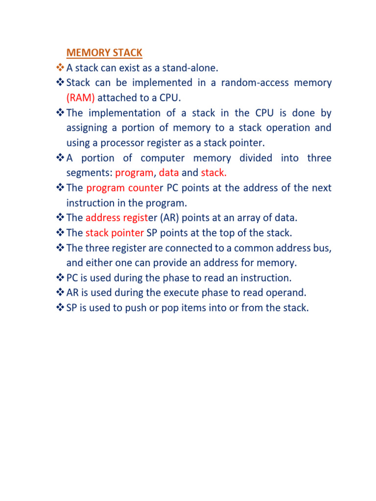memory stack | PDF memory stack | PDF