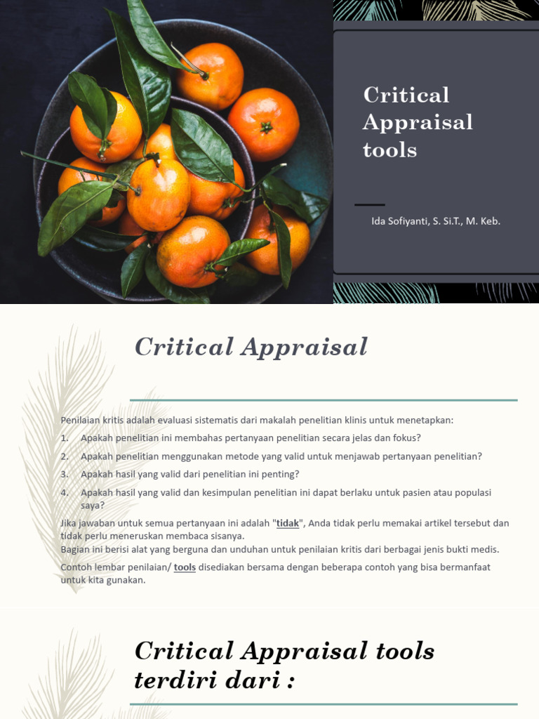 Mg ke-5 Critical Appraisal tools | PDF