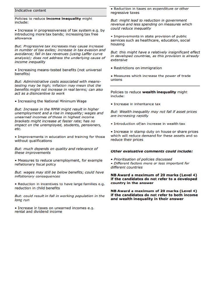 Policies to reduce income & wealth inequality-WEC!4 | PDF
