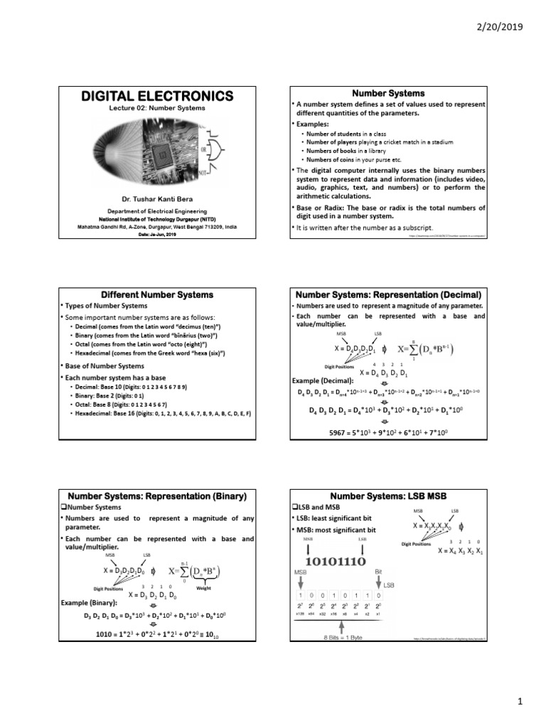 EEC403 - Digital - Electronics - TKBera - Lecture - Module - 02 - Number Systems | PDF