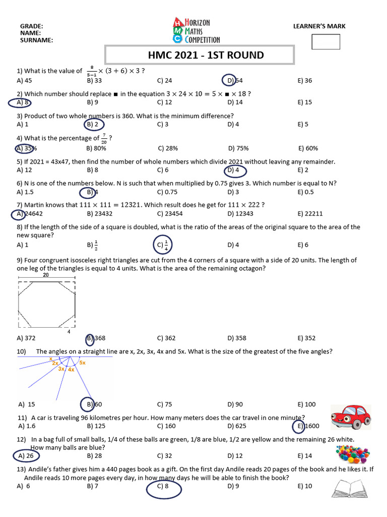 HMC 2021 Round 1 Final ENG | PDF | Triangle | Euclidean Plane Geometry