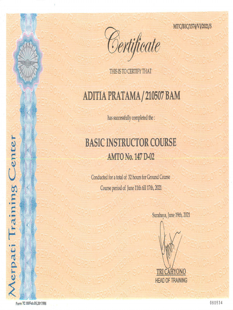 Aditia Pratama Certificate | PDF