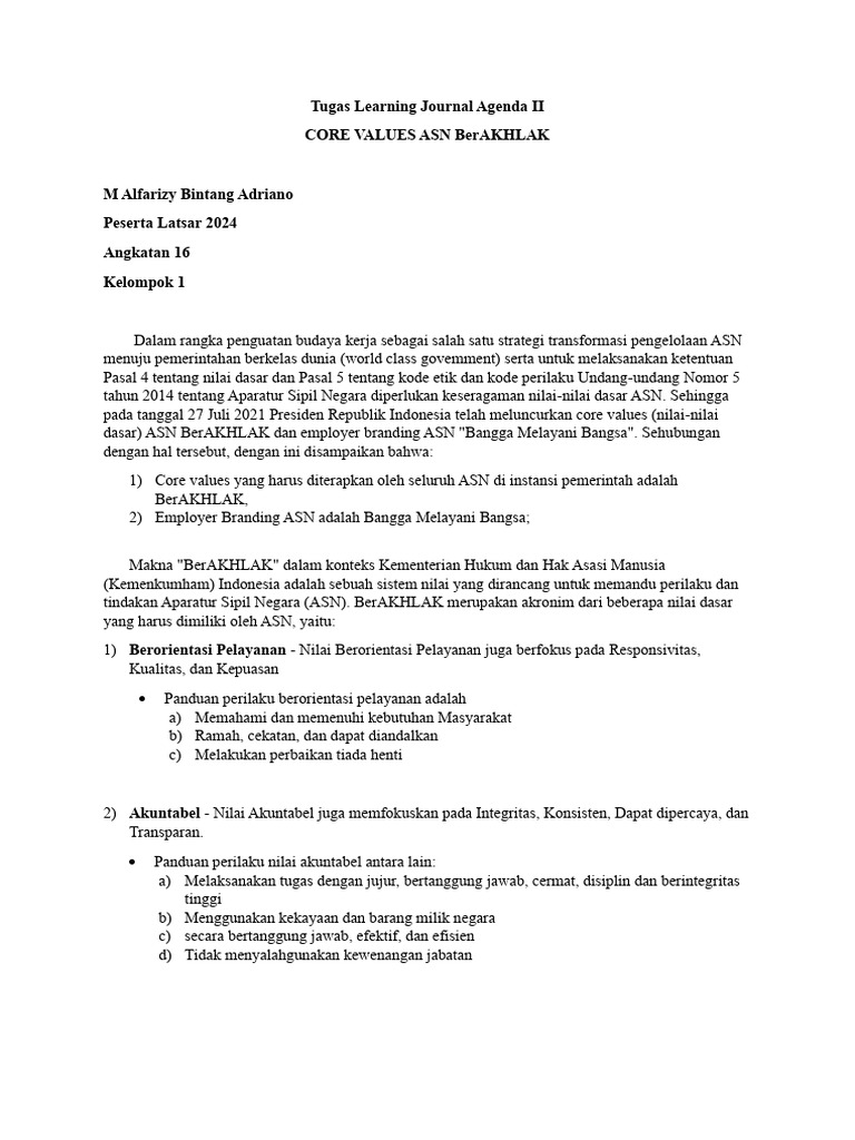 Tugas Learning Journal Agenda II | PDF