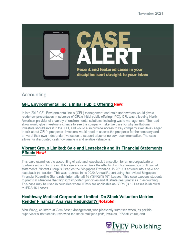 November 2021 Case Alerts - All Disciplines | PDF