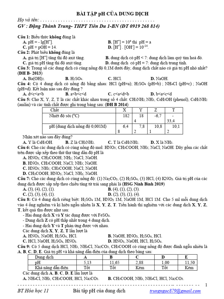 90 Bai Tap PH Cua Dung Dich | PDF