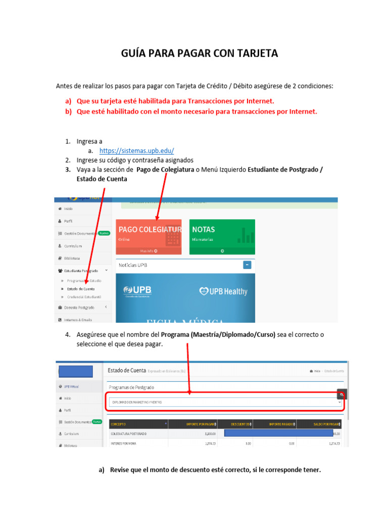 UPB-Pagos Electronicos Tarjeta | PDF