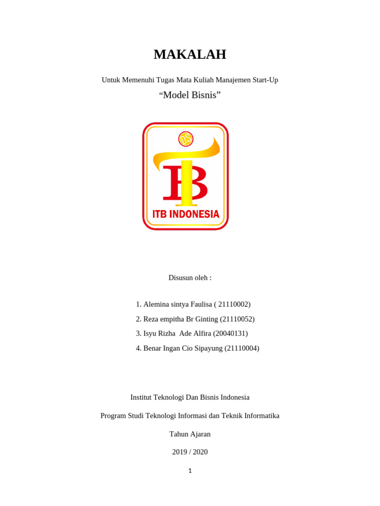 Makalah Model Bisnis | PDF