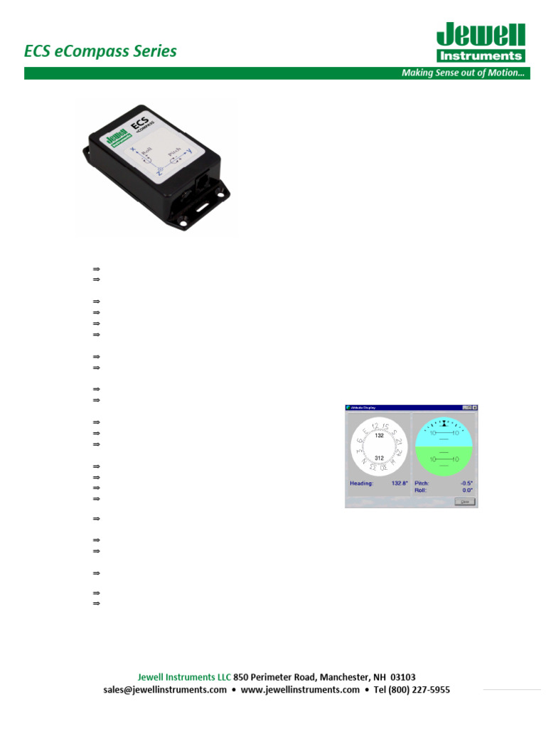 Jewell ECS Datasheet | PDF | Compass | Science & Mathematics