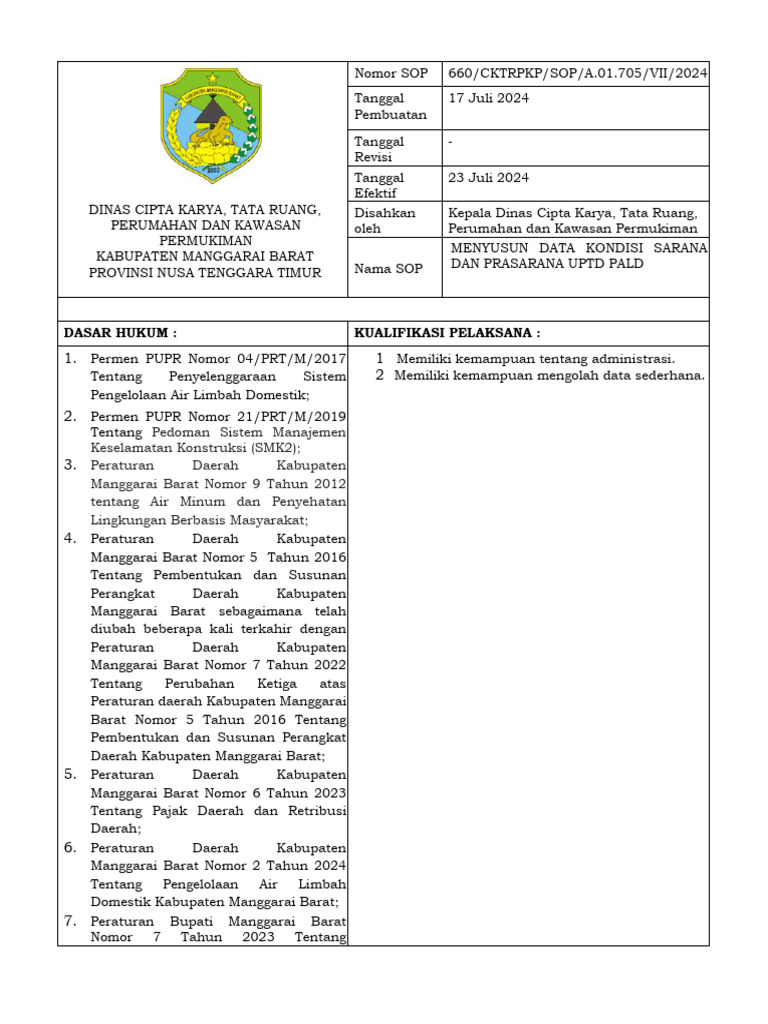 Draft Sop Uptd Pald - Mabar | PDF