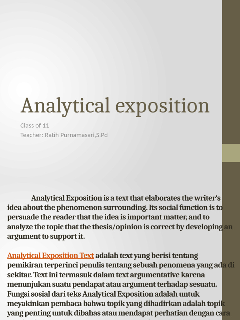 Analytical Exposition | PDF