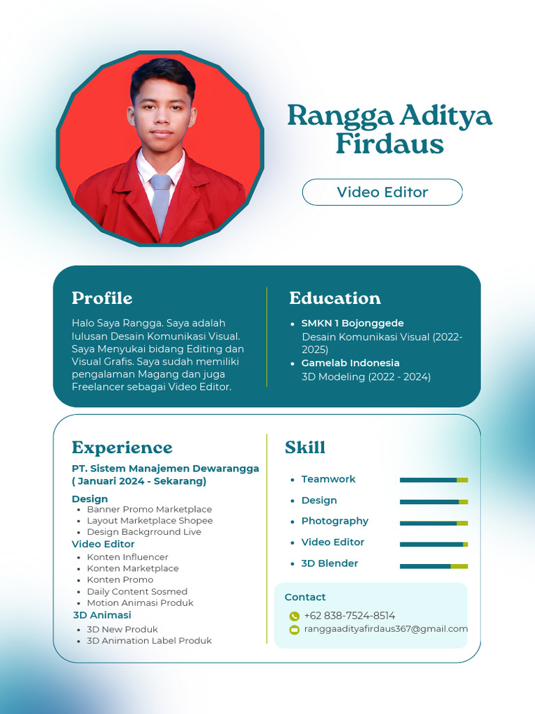 Green & White Minimalist Resume CV A4 | PDF