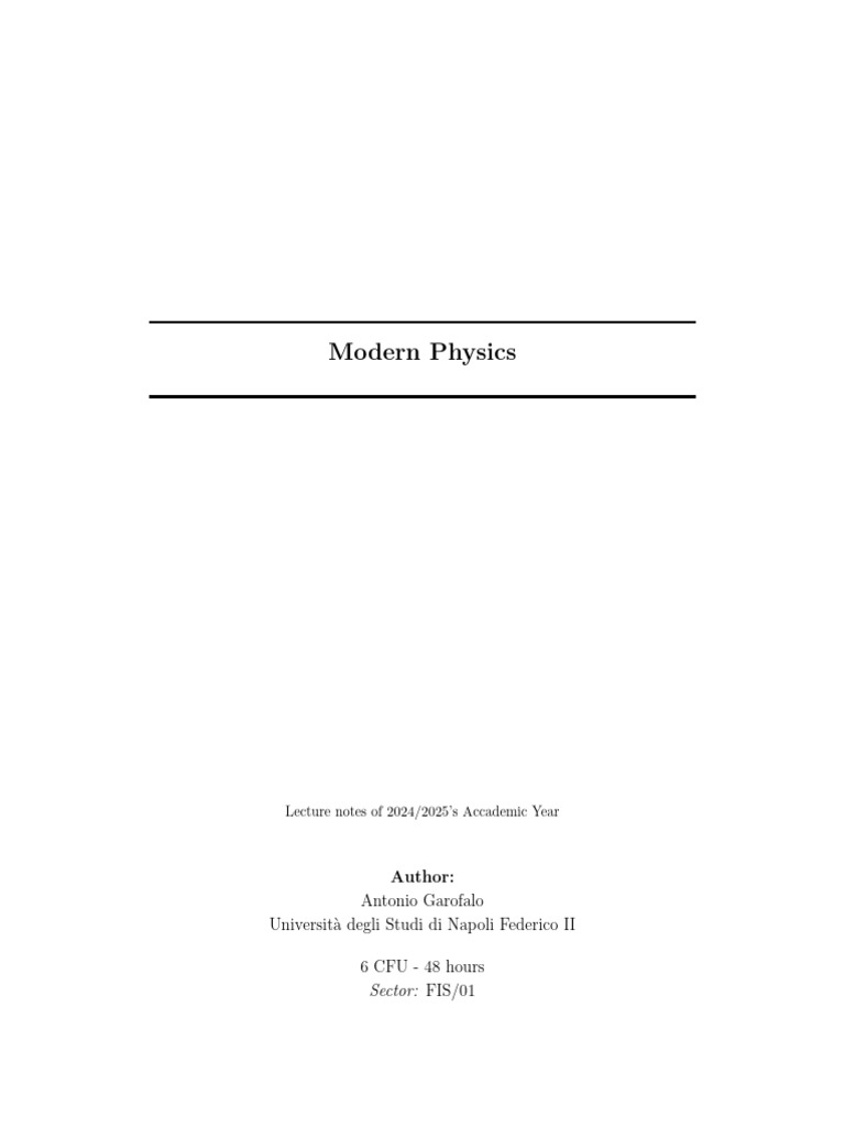6 CFU Modern Physics F2 | PDF