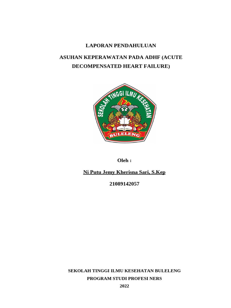 LP ADHF Minggu 1 | PDF
