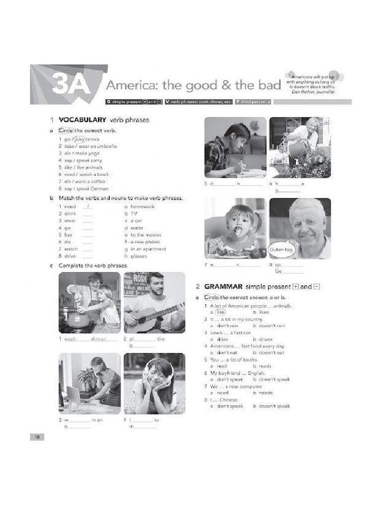 Workbook Unit 3a PG 19 | PDF
