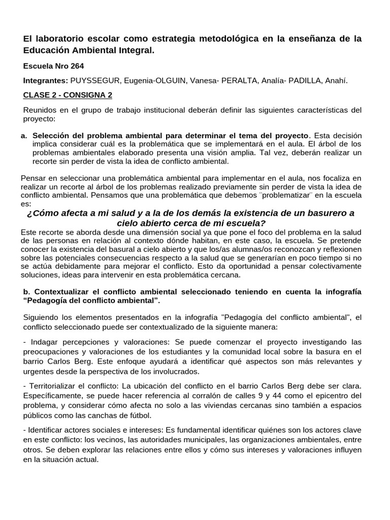 Clase 2 Consigna 2-Esc 264 (Peralta-Olguin-Padilla-Puyssegur) | PDF
