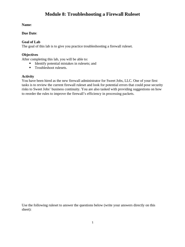 ACL Troubleshooting Ruleset Assignment | PDF