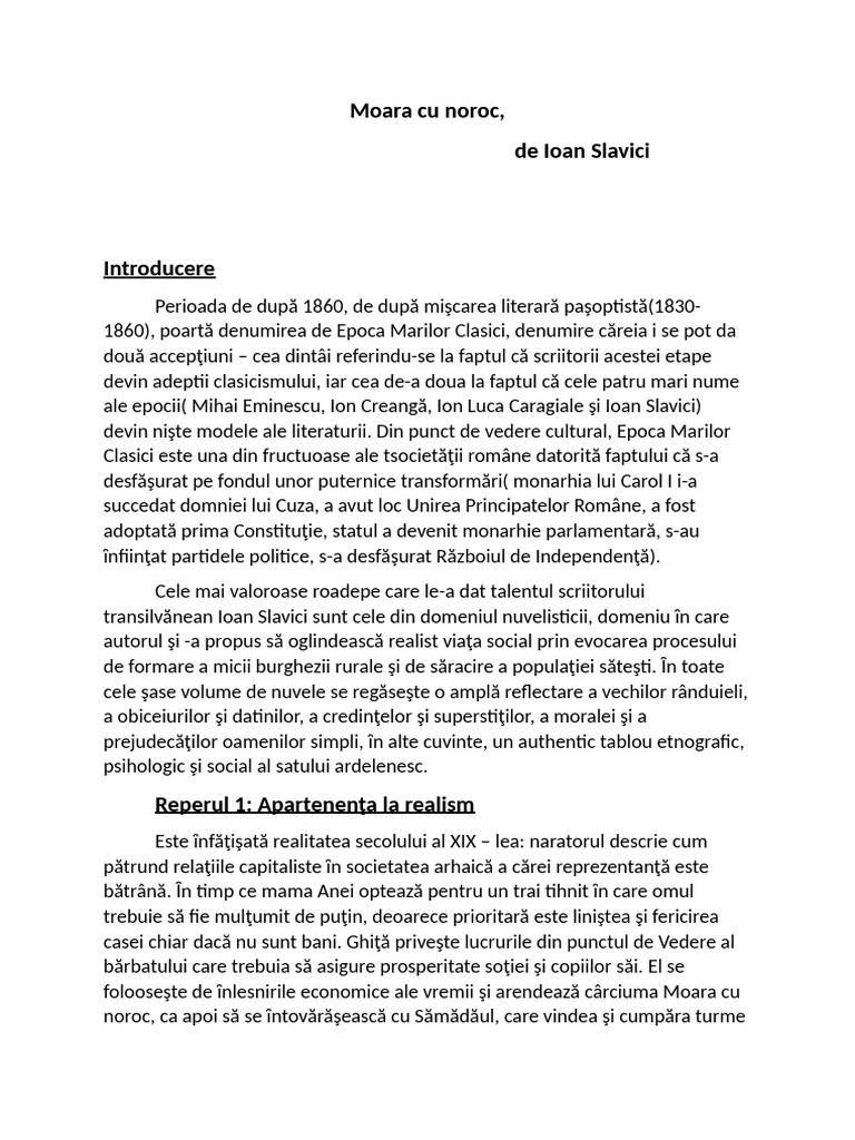 Moara Cu Noroc | PDF