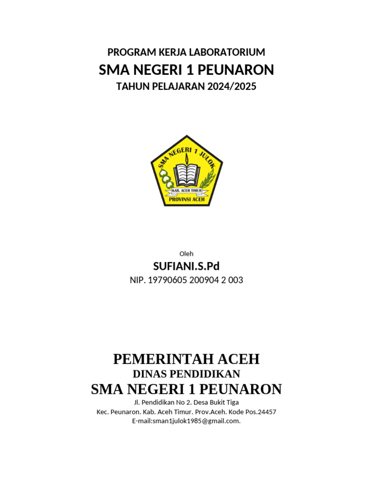 Program Kerja Kepala Laboratorium New 2024 2025 | PDF