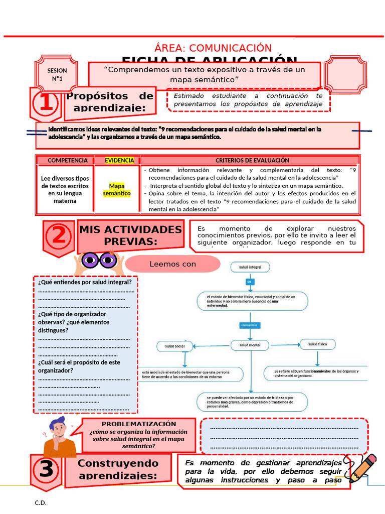 1° Ficha de Aplicación-Sesión1-Sem.1-Exp.2-Comu | PDF