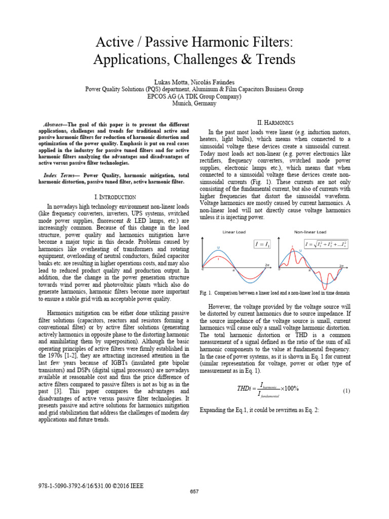 2016 Active Passive Harmonic Filters Applications, Challenges & Trends ...
