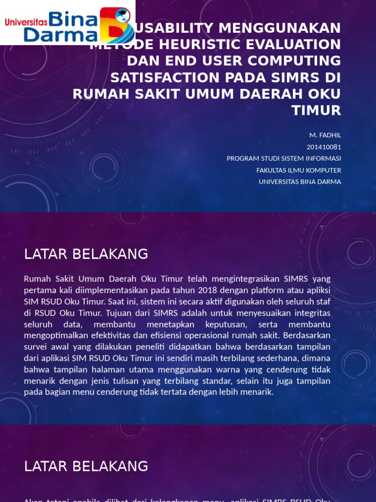 EVALUASI USABILITY MENGGUNAKAN METODE HEURISTIC EVALUATION DAN END | PDF