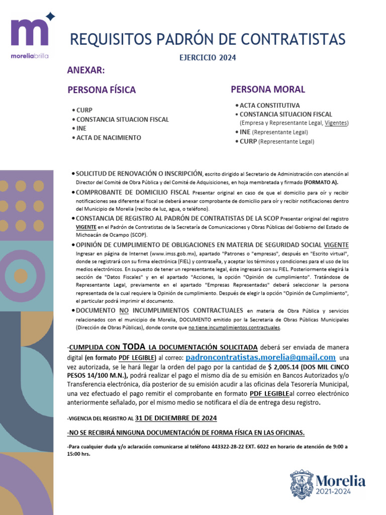 REQUISITOS-PADRON-DE-CONTRATISTAS-2024 | PDF
