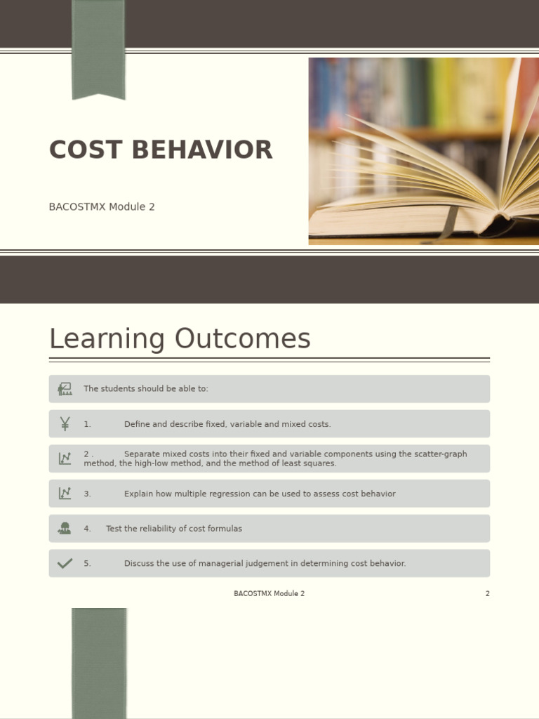 Cost Behaviour | PDF | Linear Regression | Least Squares