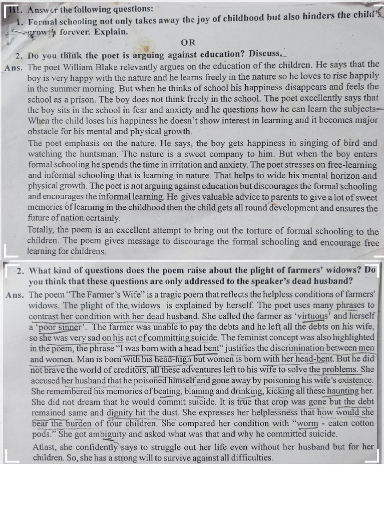 Pome Summary in English 1st Pu | PDF