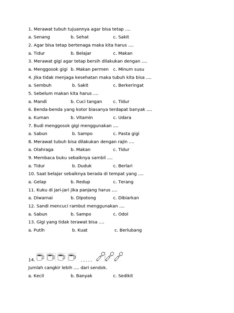 Soal Kelas 1 Tema 1 Sub 3 | PDF
