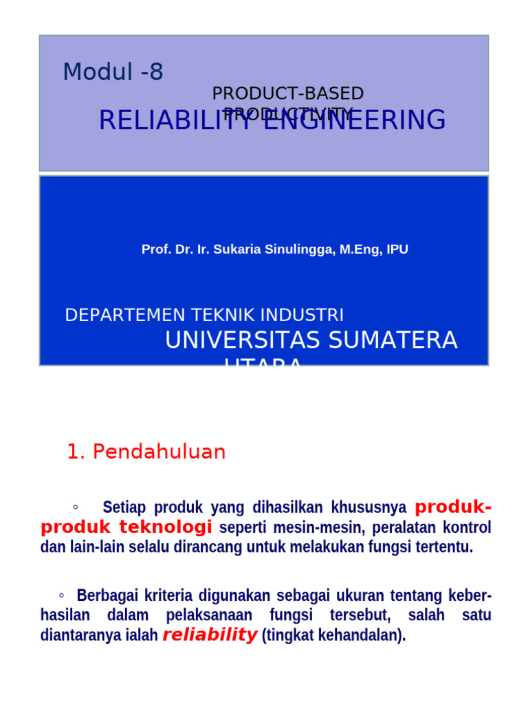 Rp-Viii Prod-Eng Reliability Design I | PDF