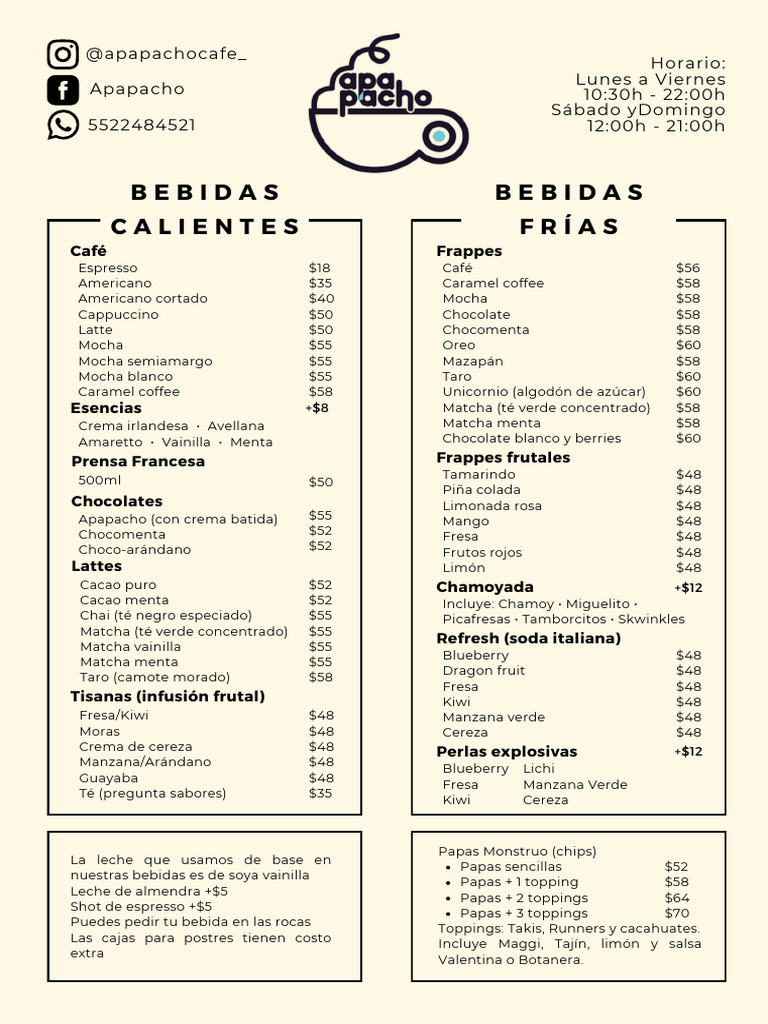 Menú Apapacho | PDF