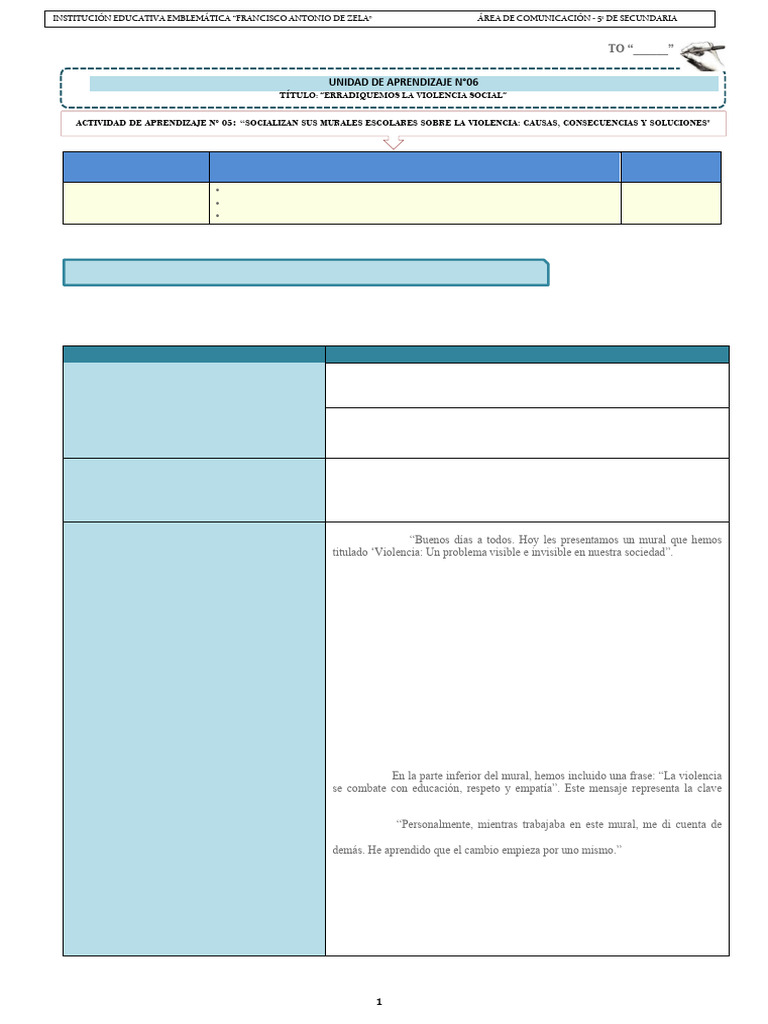 Act. 05 - Unidad 6-5to. Sec. | PDF