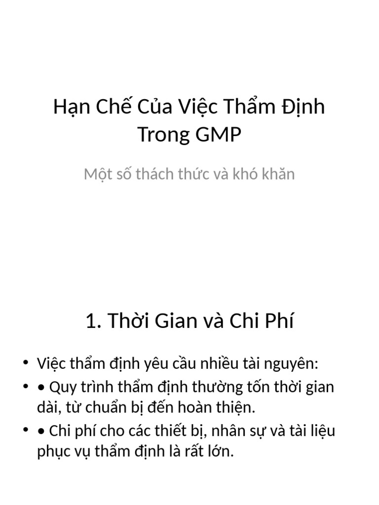 Han Che Tham Dinh GMP | PDF