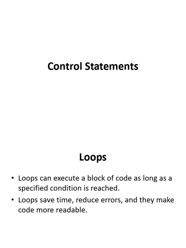Control Statements | PDF Control Statements | PDF