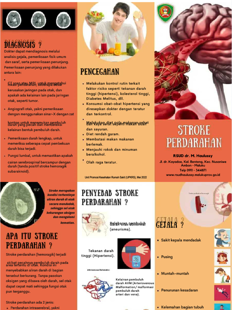 PDF Leaflet Stroke Perdarahan Rsud DR M Haulussy - Compress | PDF | Angiology | Diseases And ...