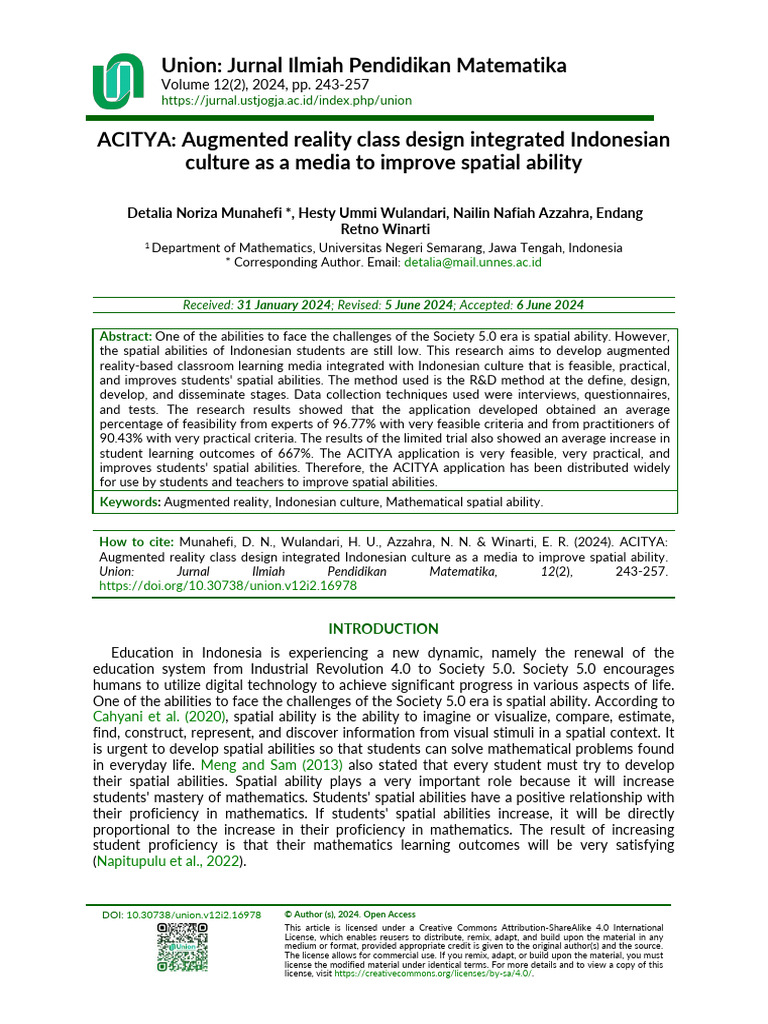 ACITYA Augmented Reality Class Design Integrated I | PDF | Augmented ...