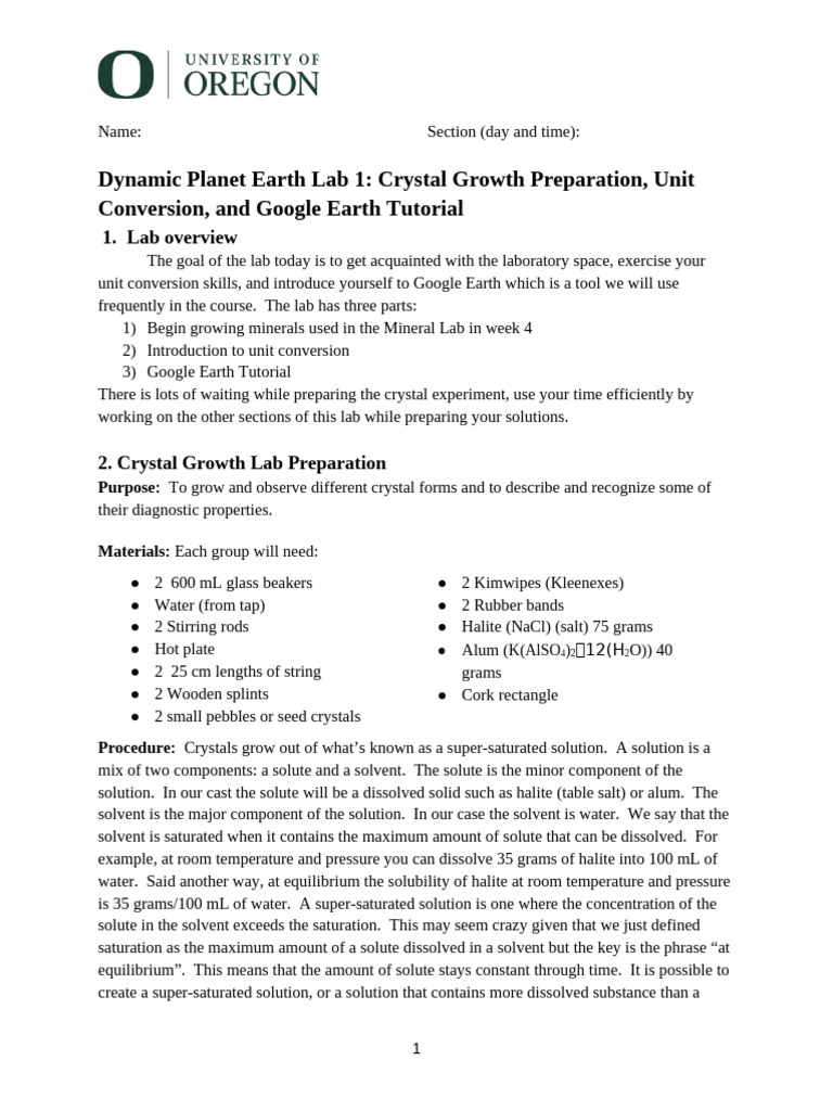 Lab 1 - Introduction and Crystal Growth | PDF