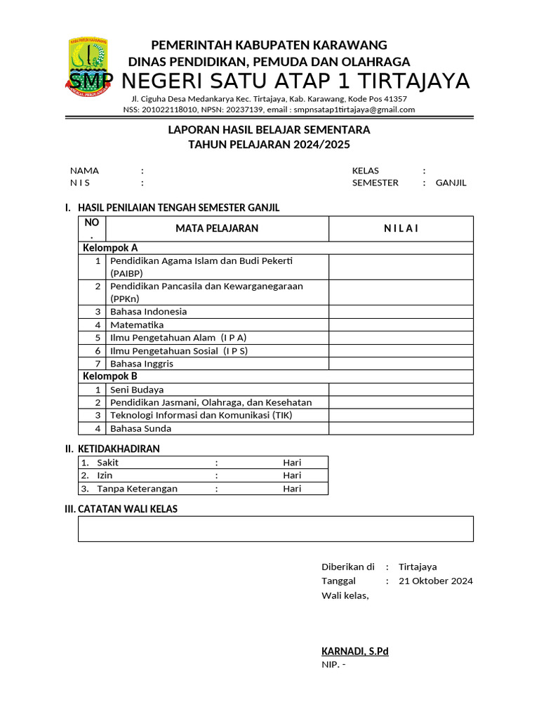 Rapor PTS format | PDF