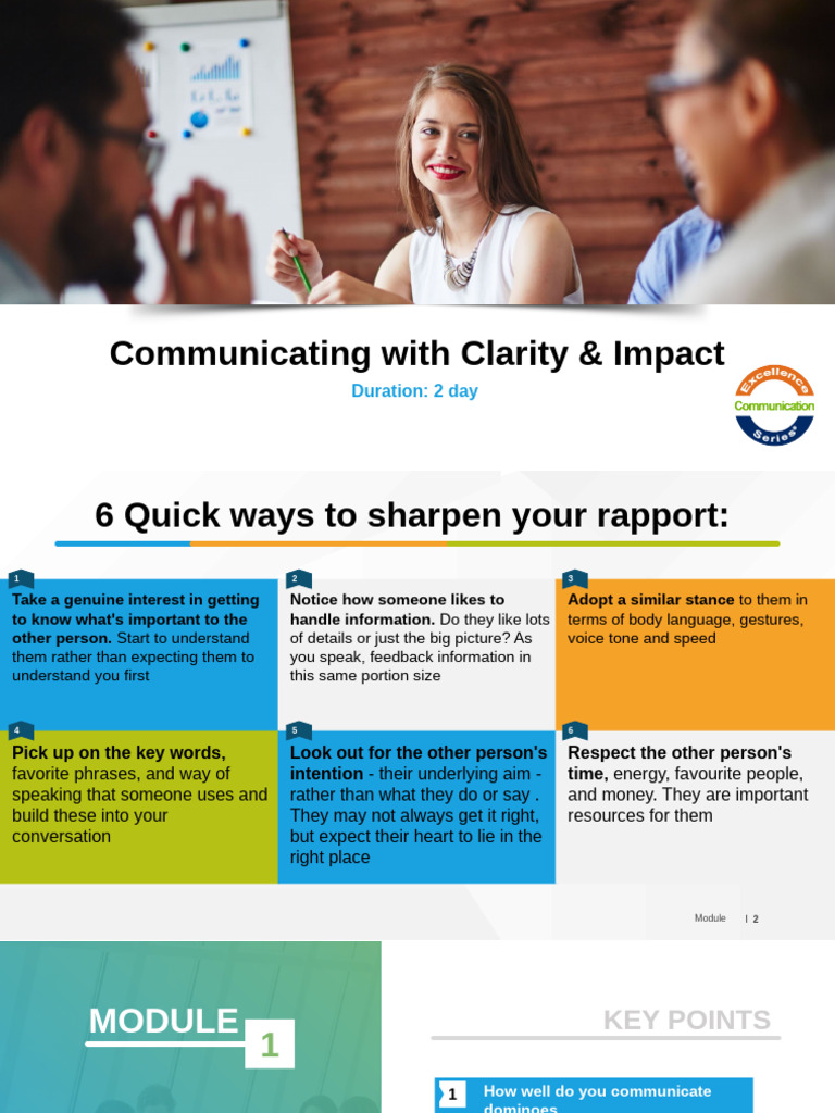 Communicating With Clarity and Impact | PDF | Body Language | Nonverbal ...
