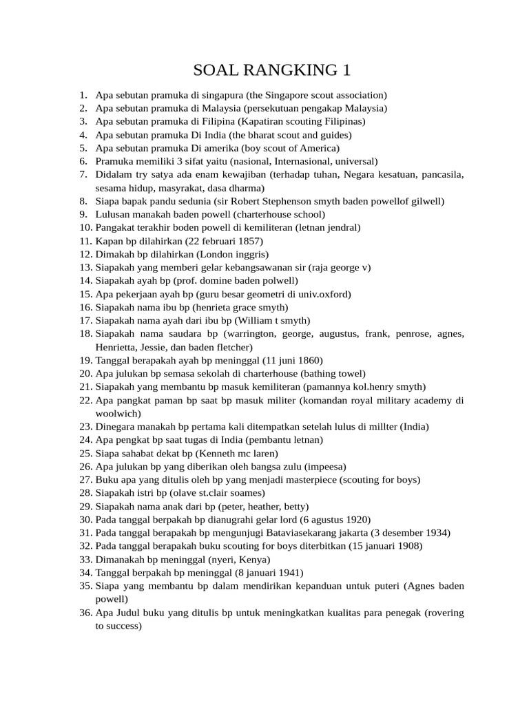 Soal Rangking 1 | PDF