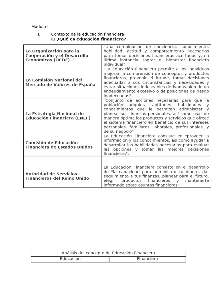 Modulo I - Diplomado en Finanzas Condusef 2024 | PDF