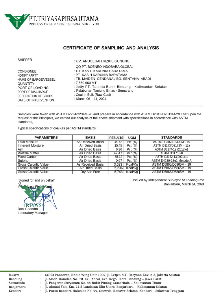 COA Gar 42 CV. ARG | PDF