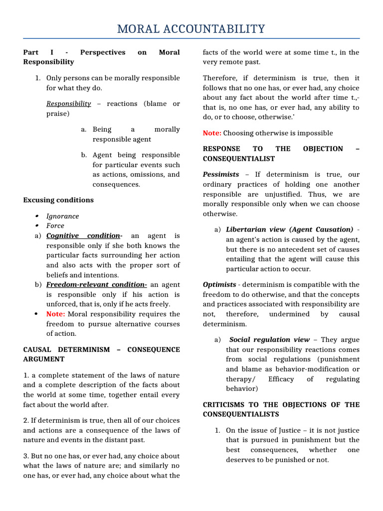 Moral Accountability | PDF