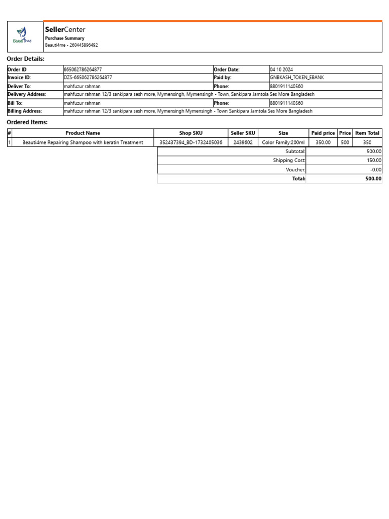 DZS 665062786264877 Invoice | PDF